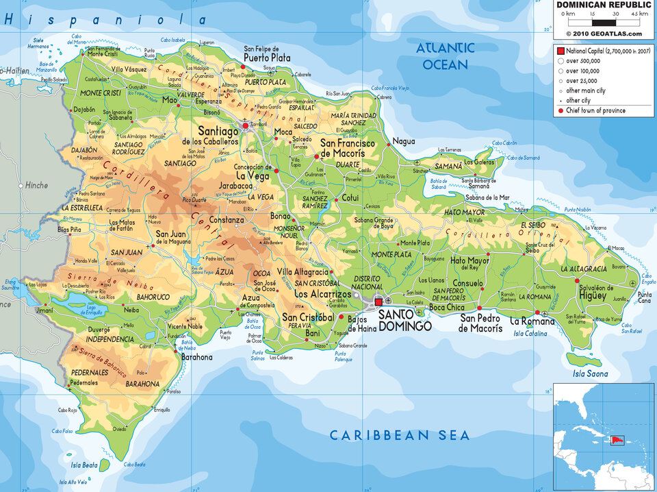 Mapa De La República Dominicana Con Ciudades Transformación De Los